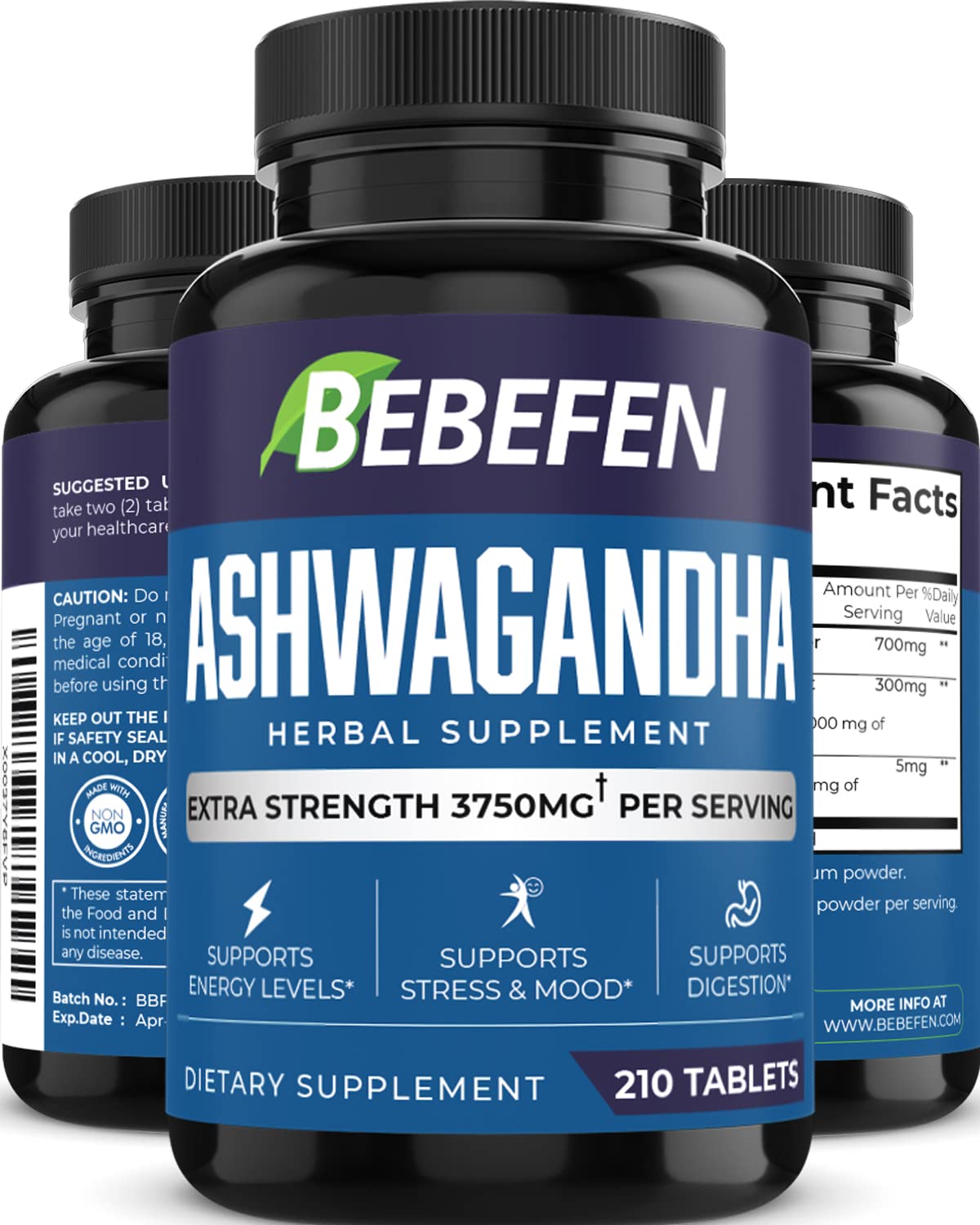 BEBEFEN Ashwagandha for stress relief