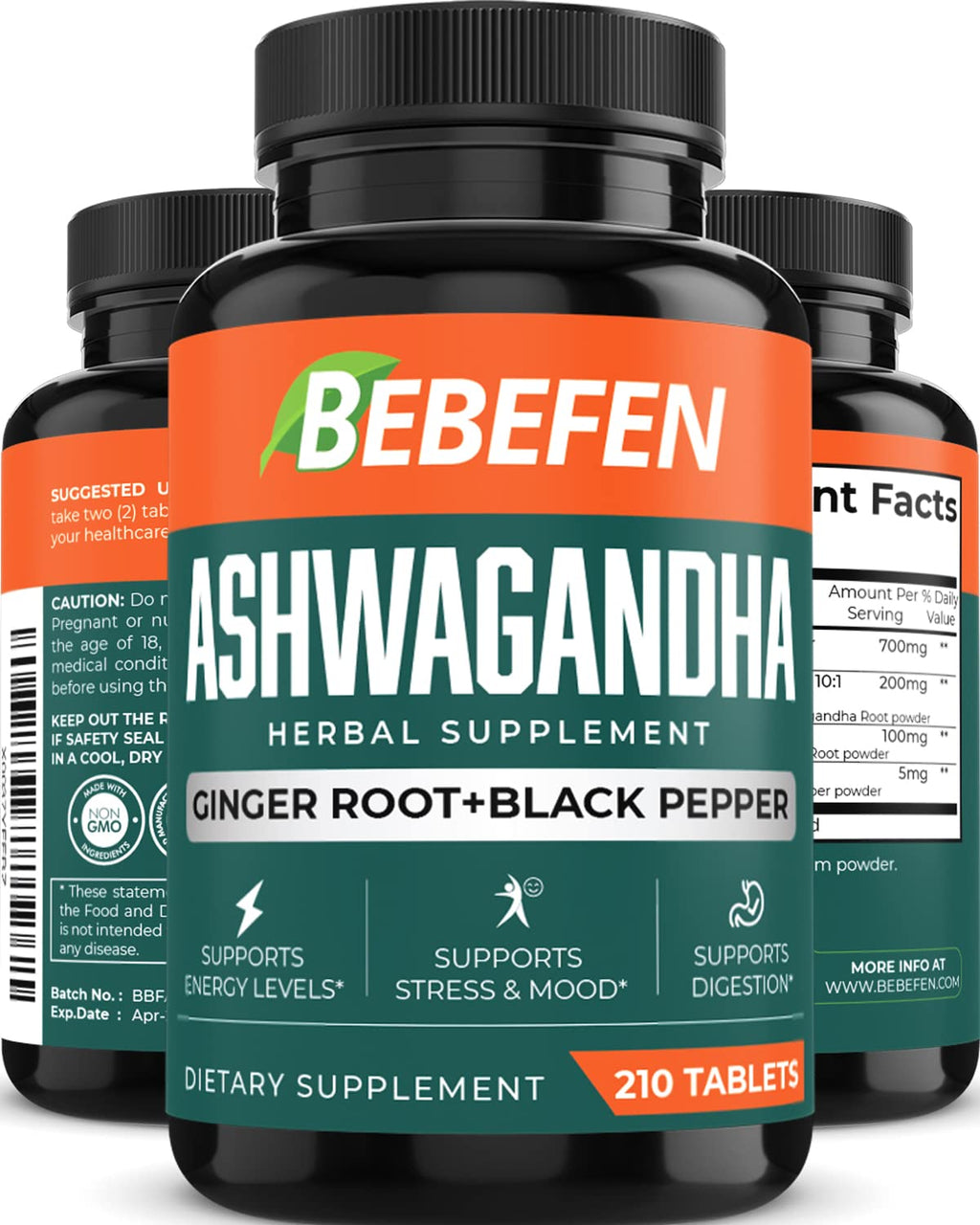 BEBEFEN Ashwagandha supplement for stress relief