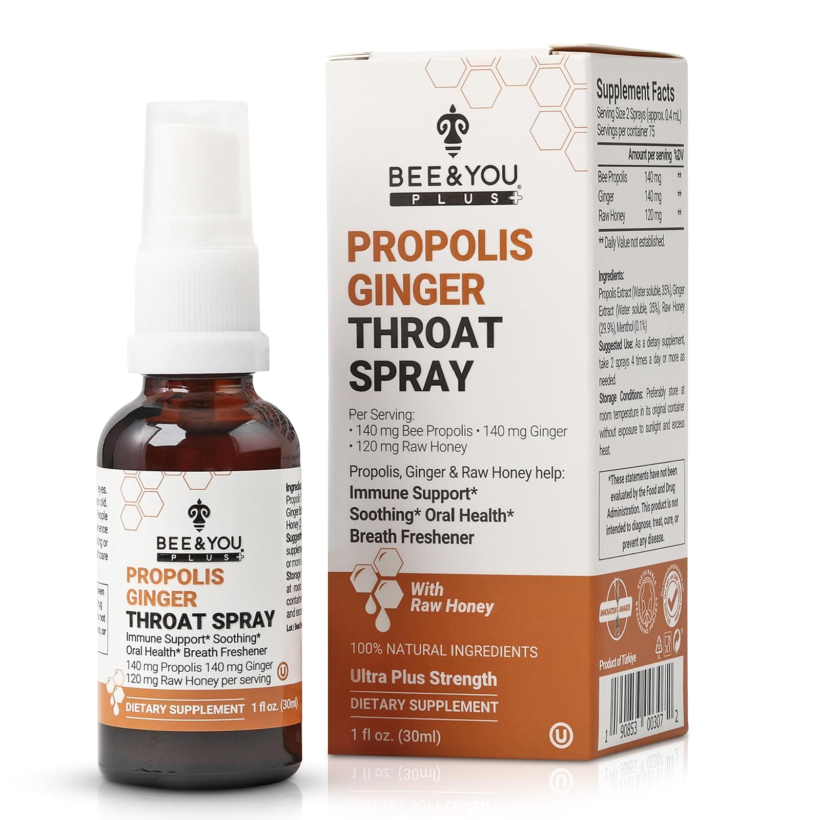 Bee and You throat spray ginger