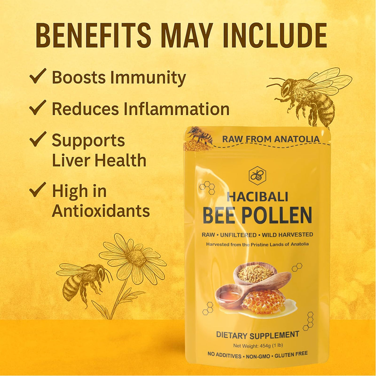 bee pollen granules for immune support