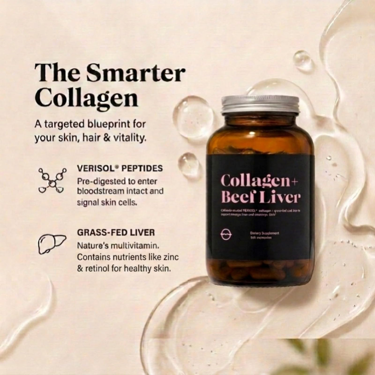 Beef liver extract for healthy skin