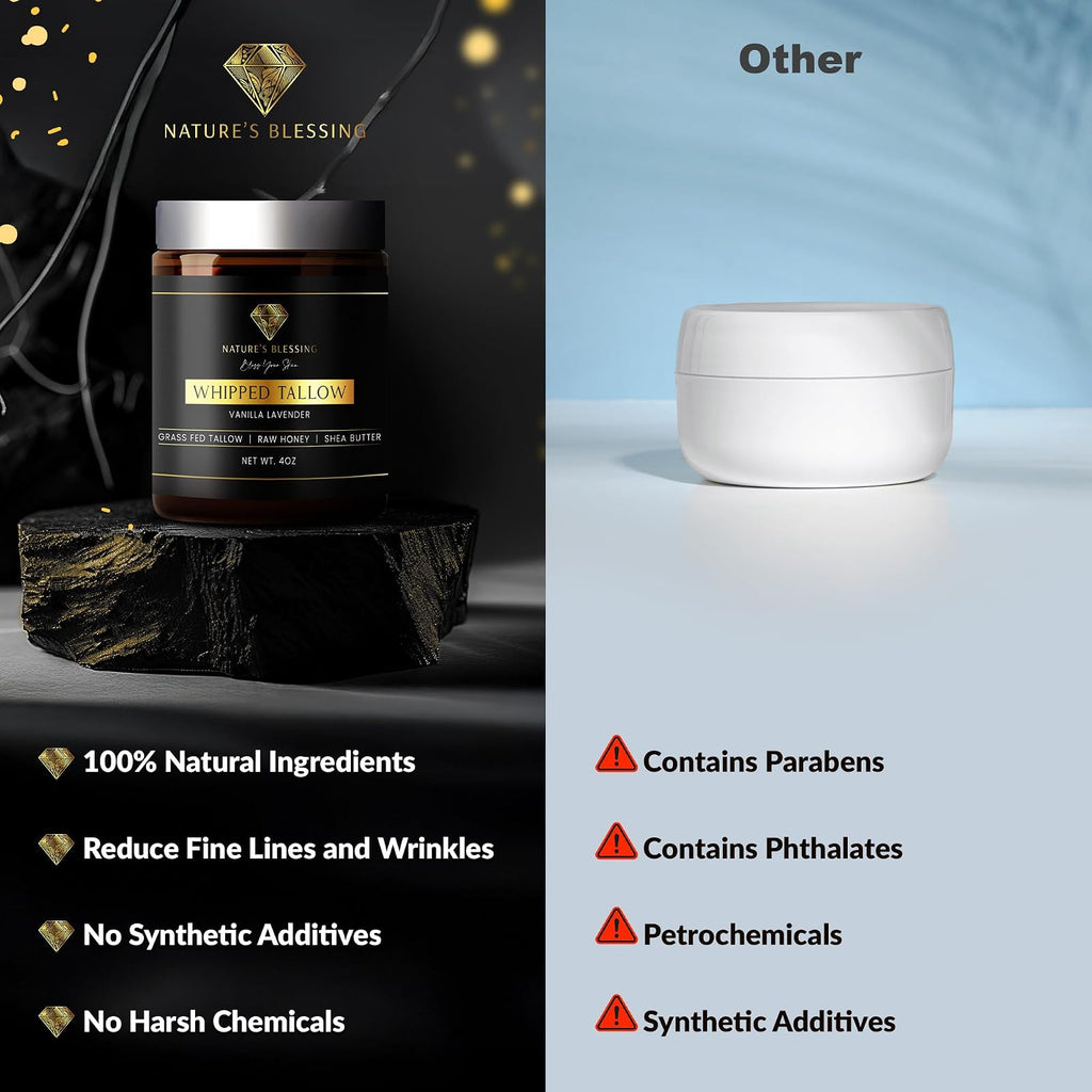Beef tallow cream for improved skin elasticity