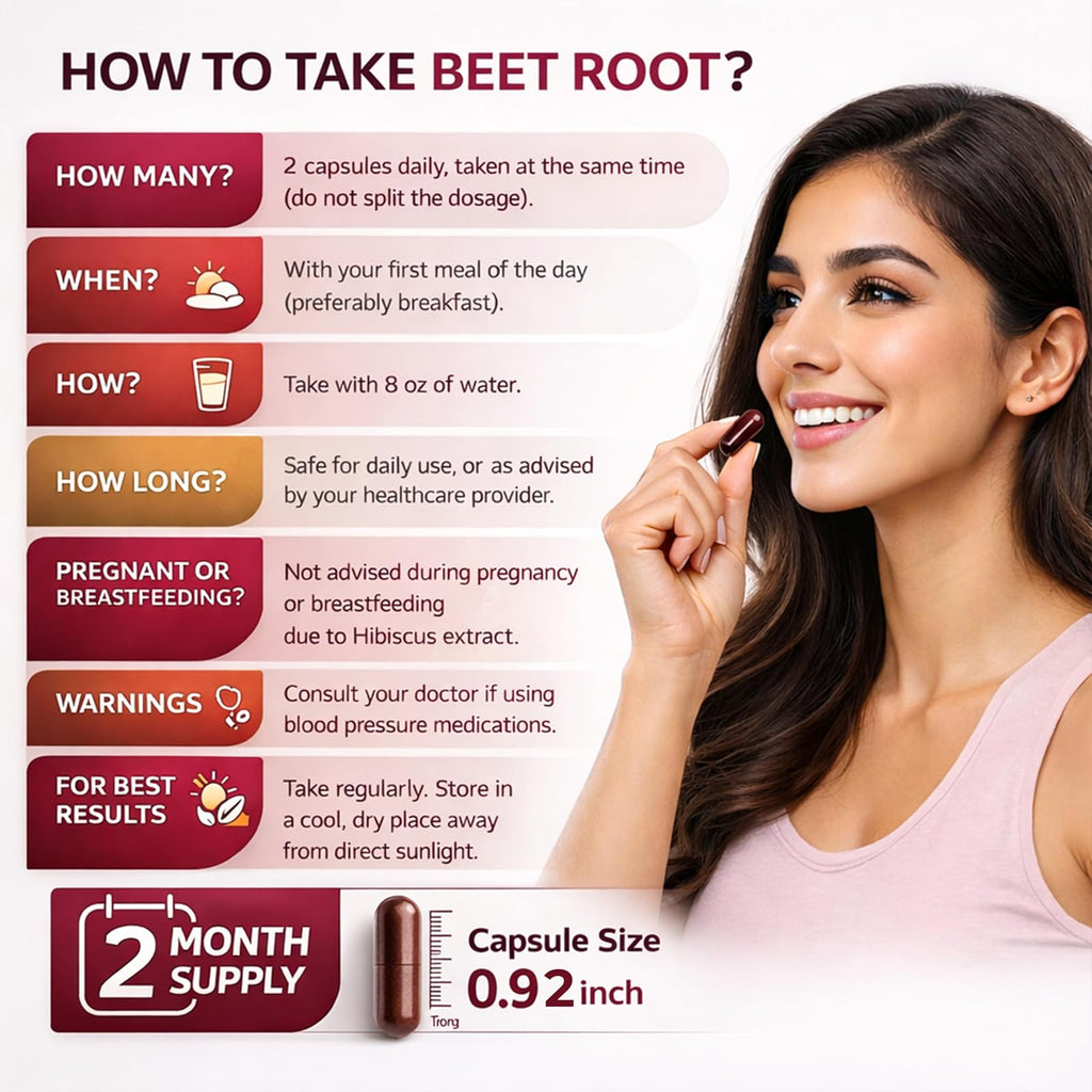 Beet root capsules for heart health