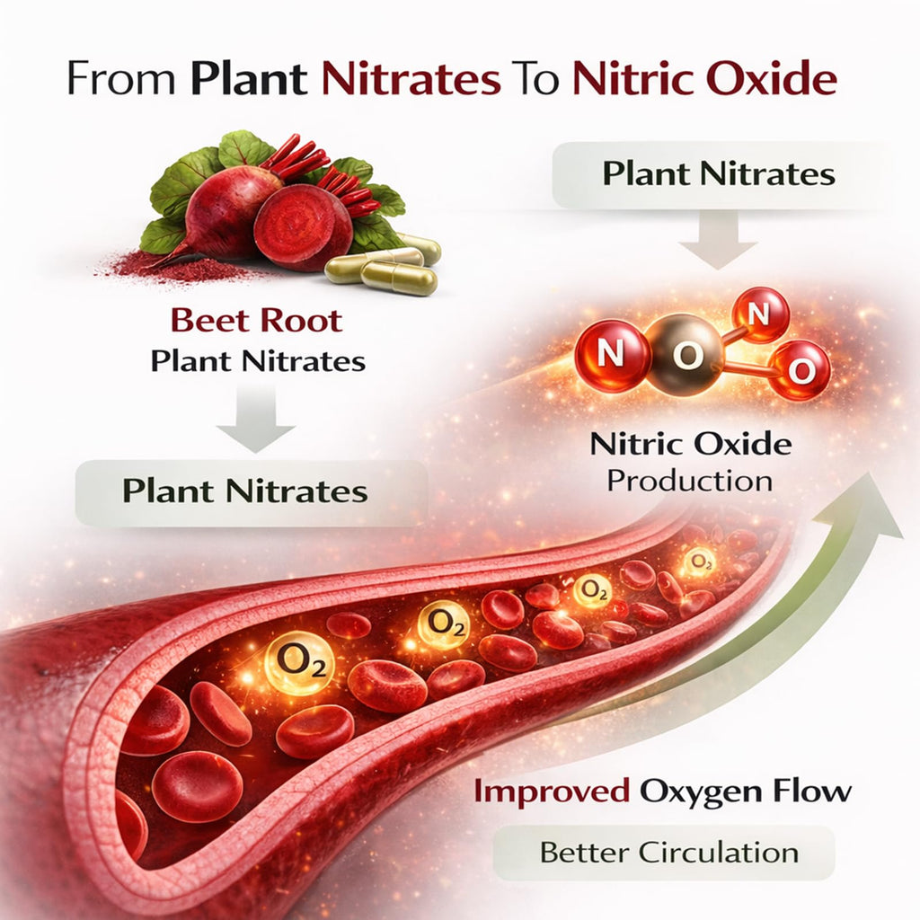 Beet root capsules for workout recovery