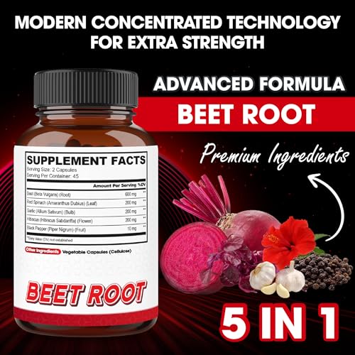 Beet root capsules with garlic