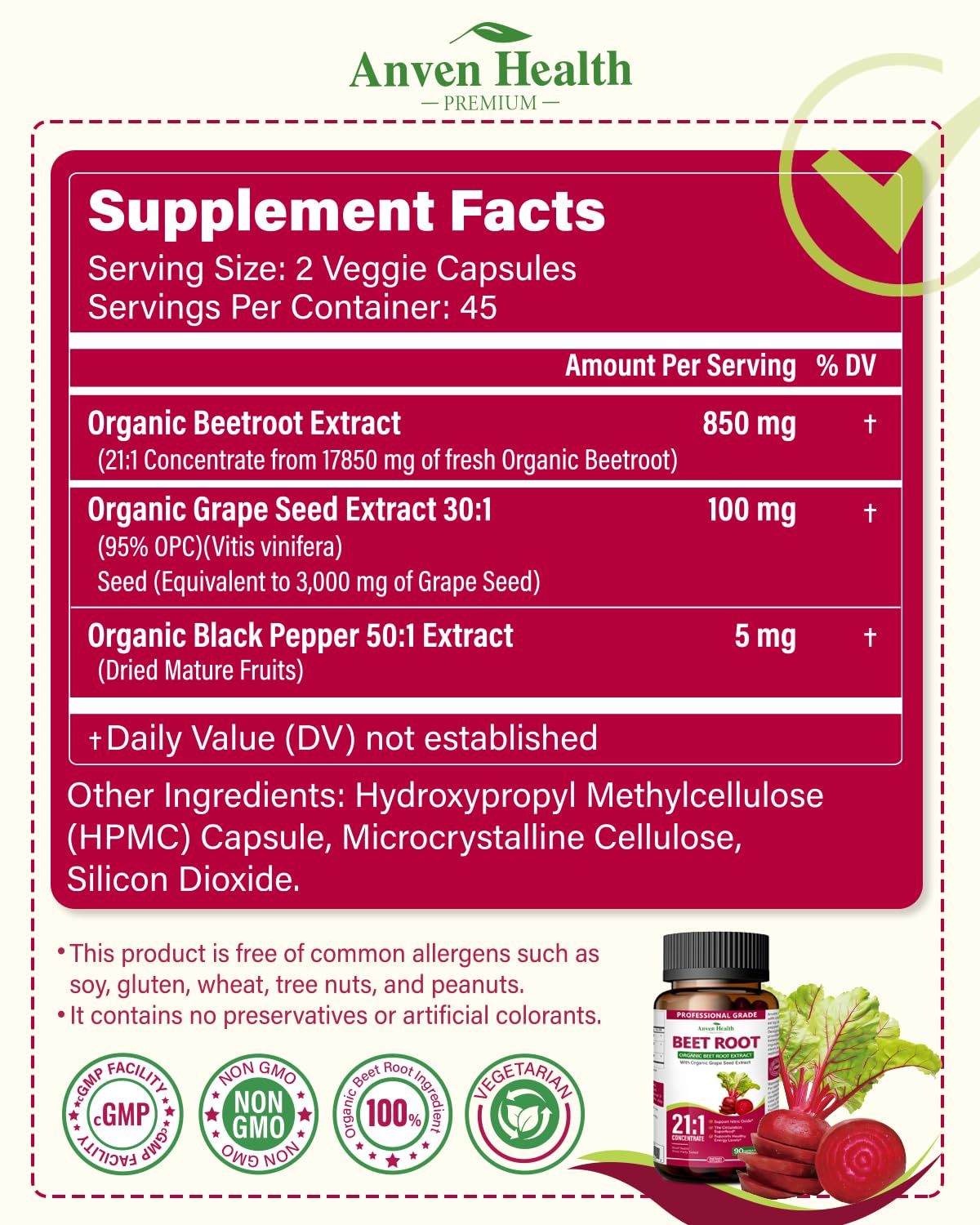 beet root extract for improved circulation
