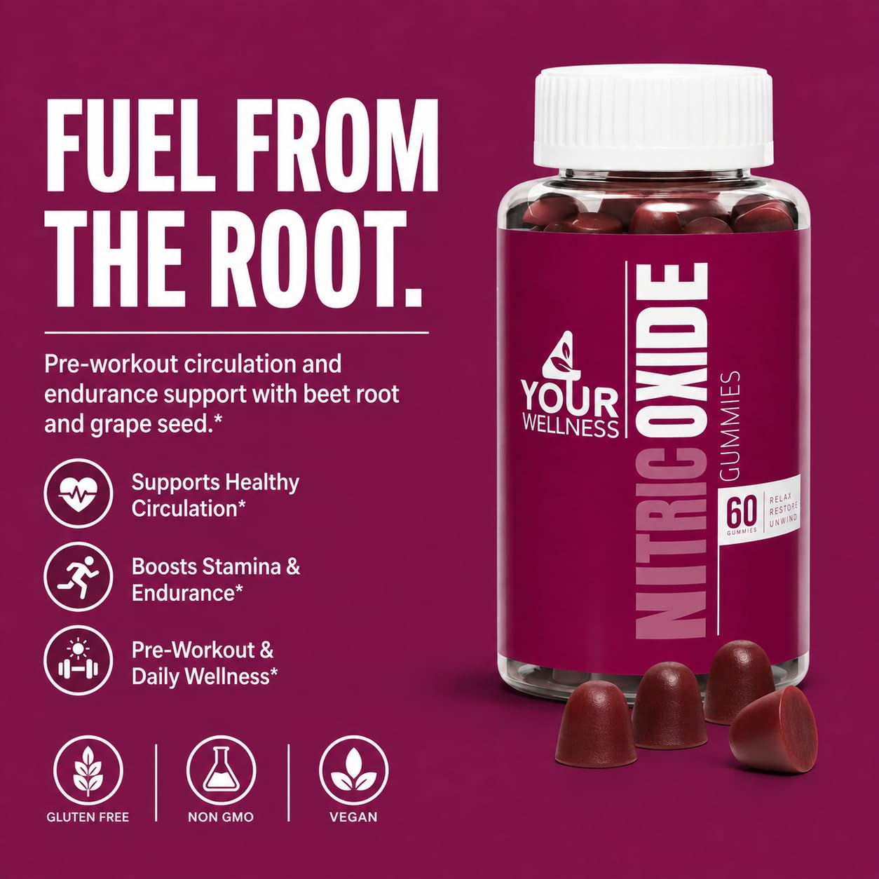 Beet root gummies for pre-workout support