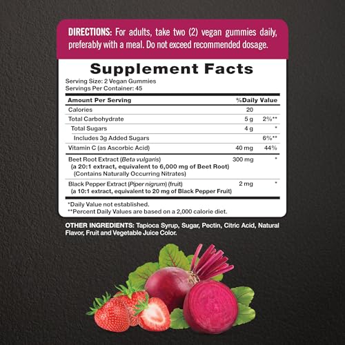 beet root gummies with nitrates for performance