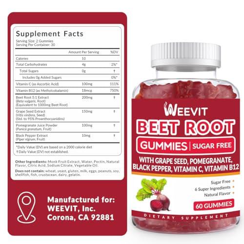 Beet root gummies with vitamin B12