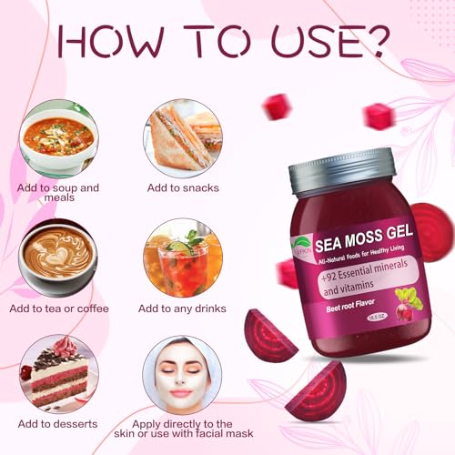 beet root infused sea moss gel