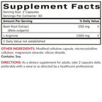 Beet root plus l-arginine for vitality