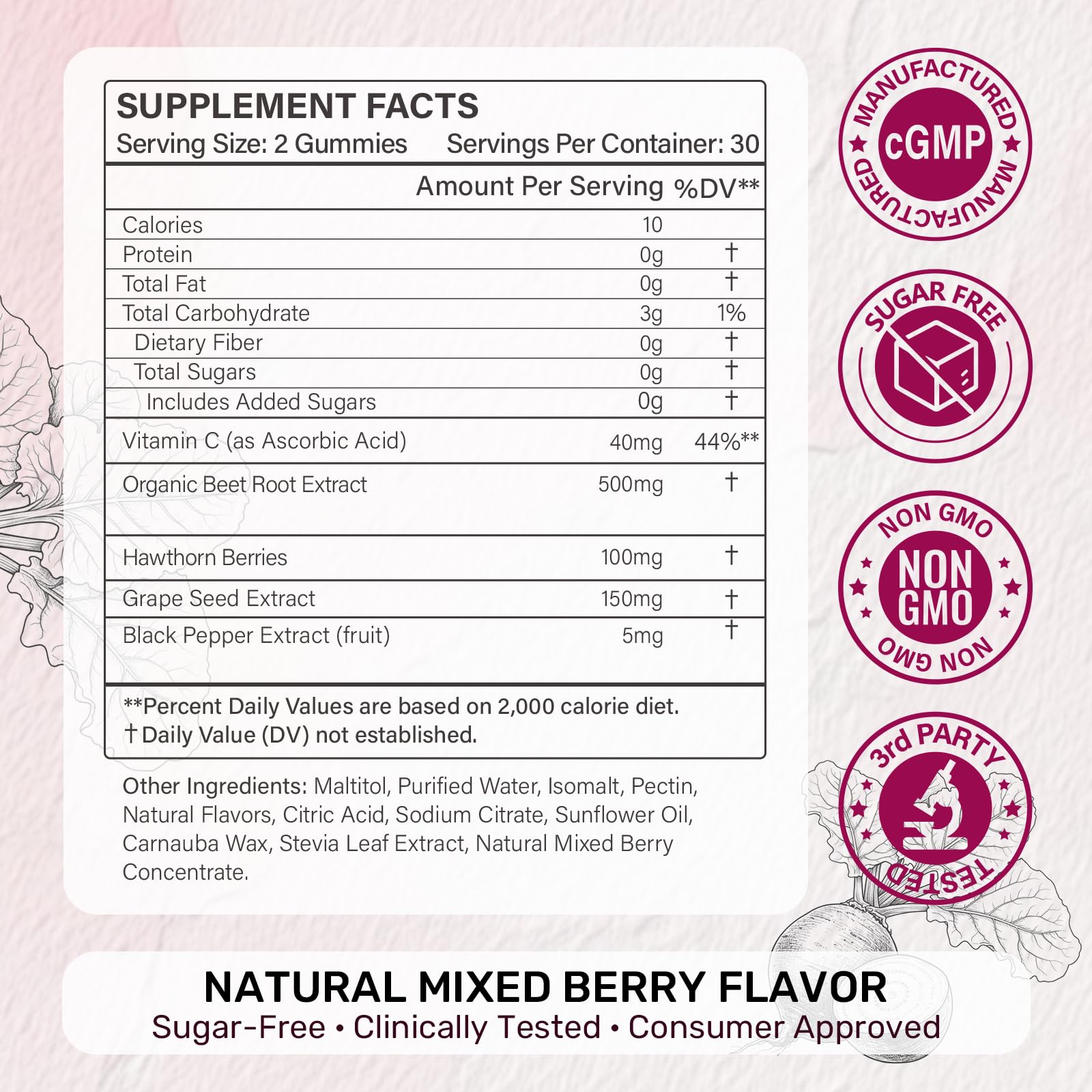 beet root powder infused gummies