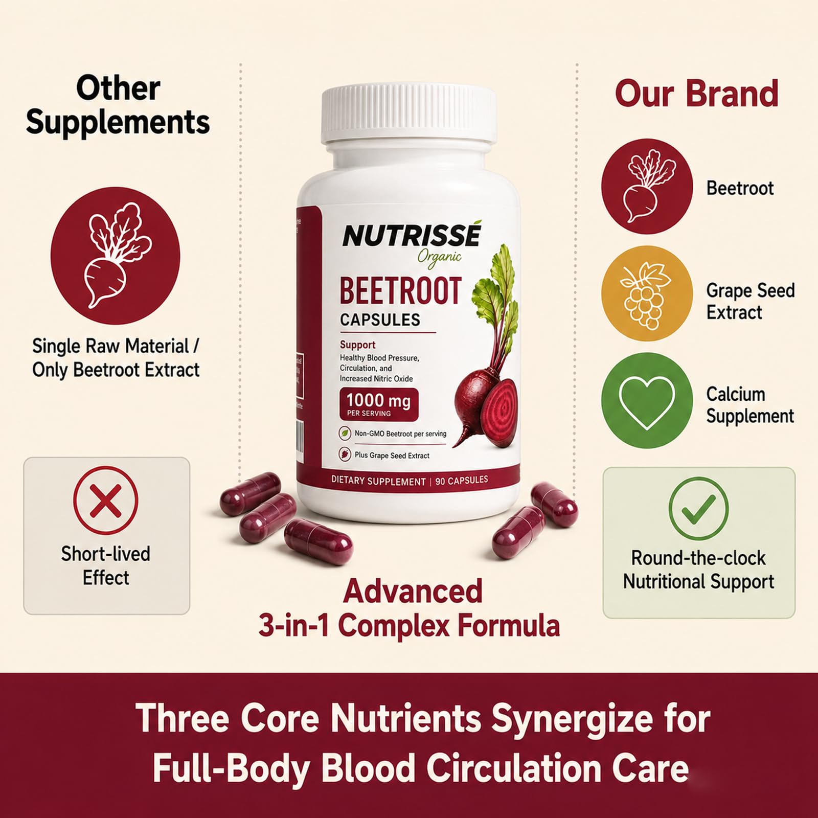 Beet root powder with grape seed