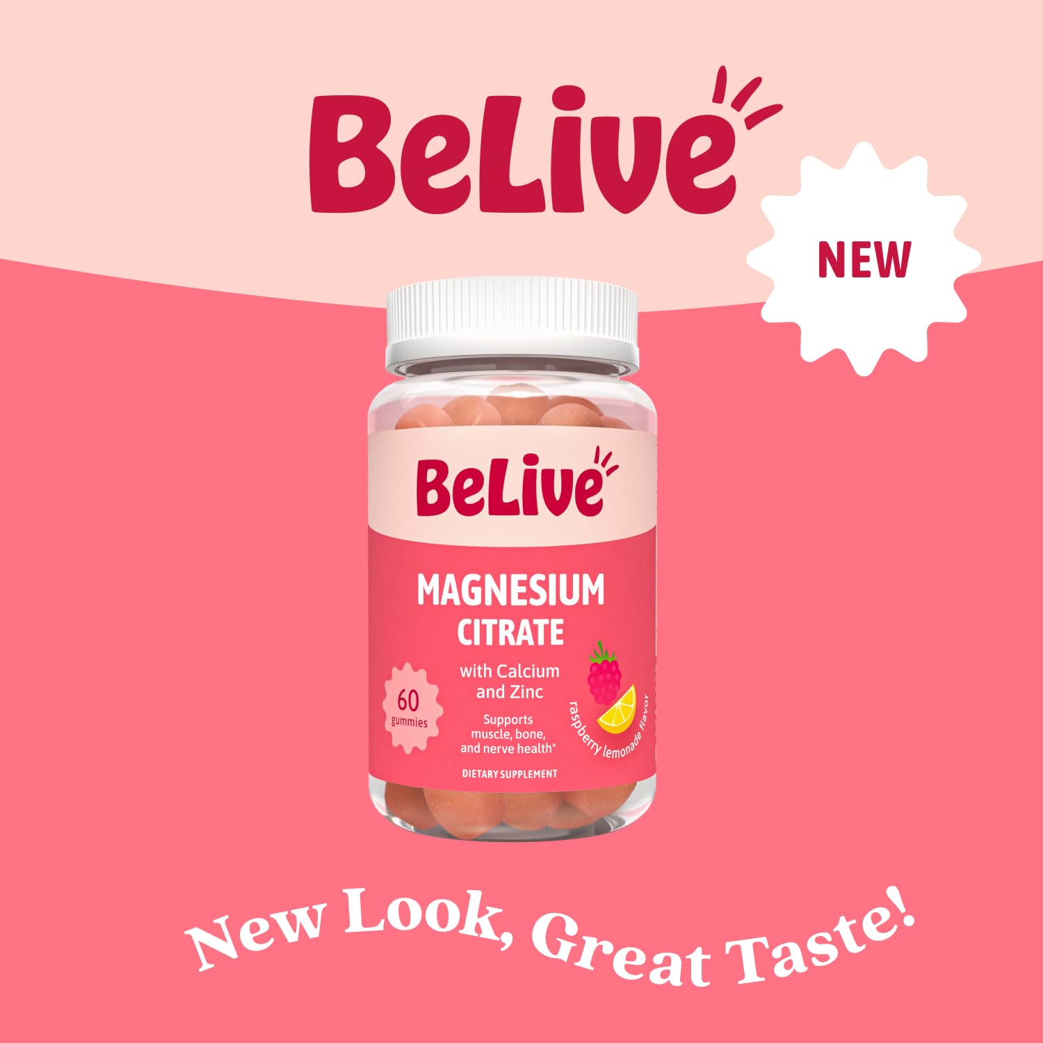 BeLive 100 mg Magnesium Gummies for stress relief