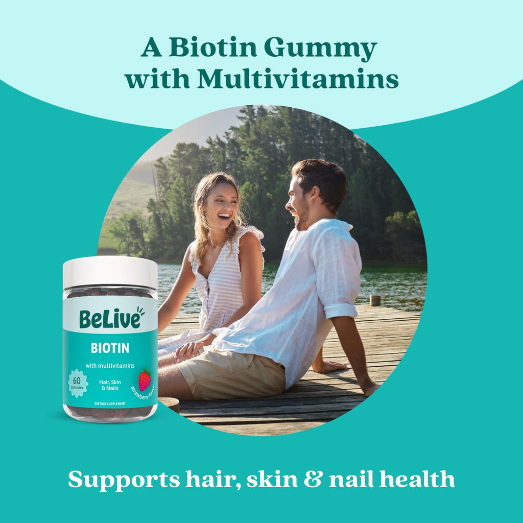 BeLive biotin gummies support healthy skin