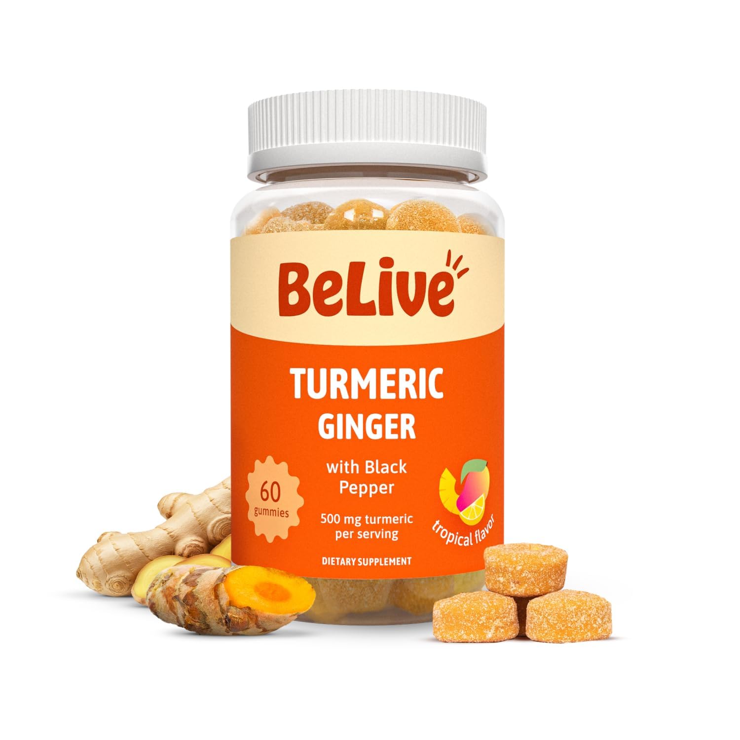 BeLive turmeric ginger gummies for wellness