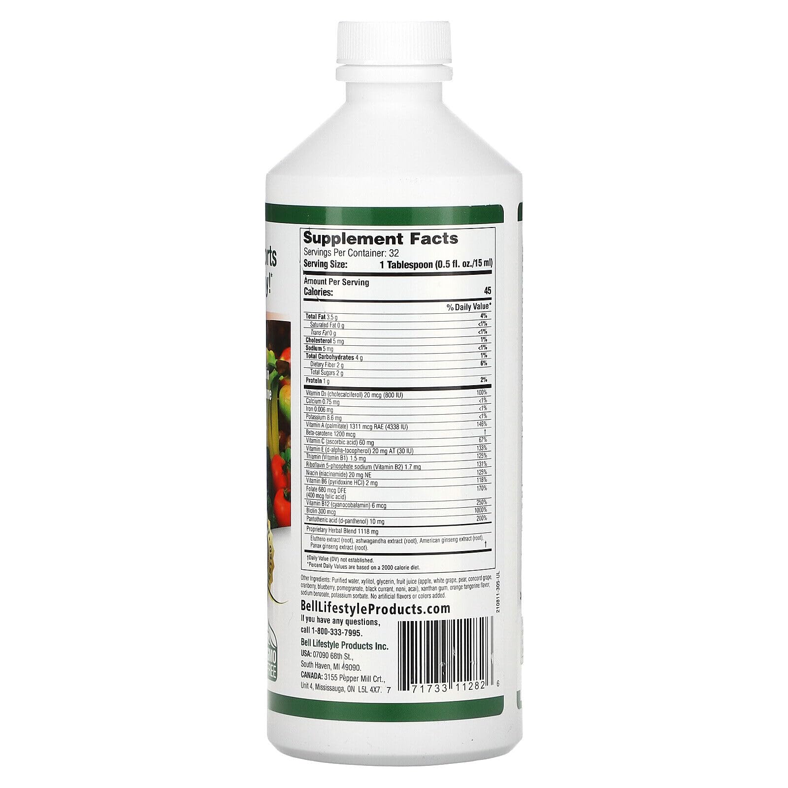 Bell liquid vitamins for balanced diet