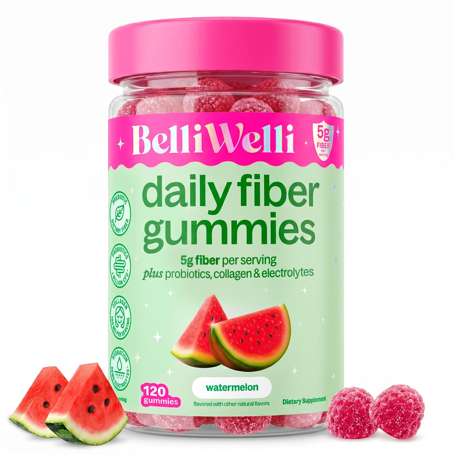 Belli Welli fiber gummies watermelon flavour