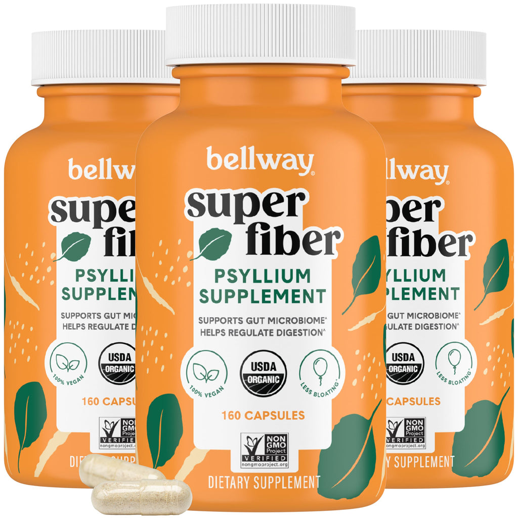 Bellway psyllium capsules for digestion