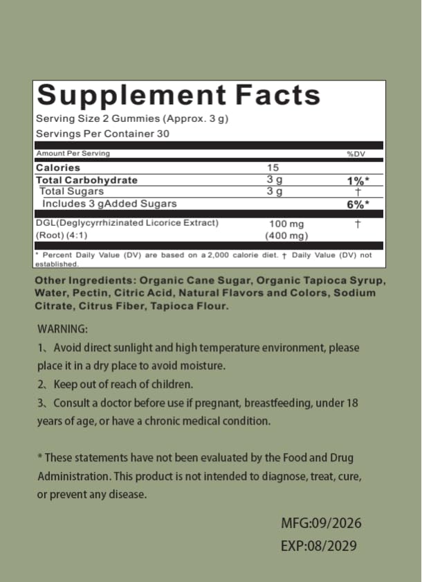 Belly Beans DGL gummies for stress management