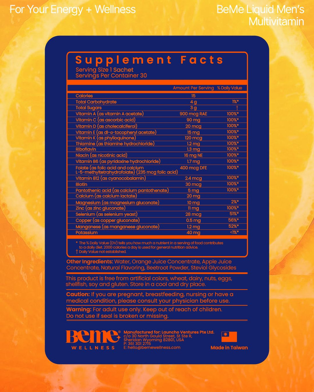 BeMe multivitamins for overall wellness