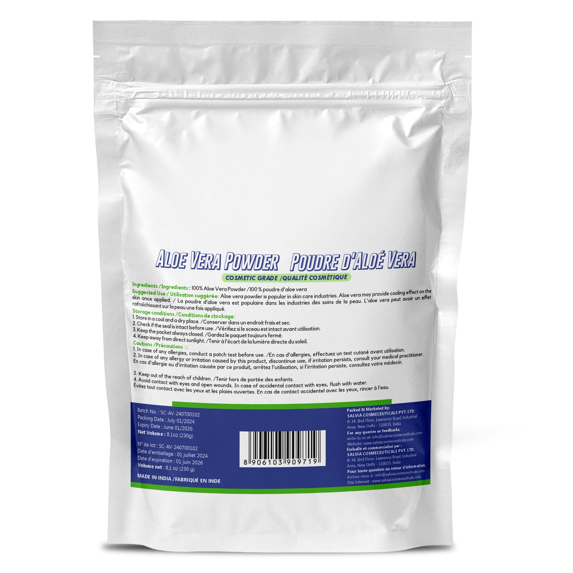 benefits of aloe vera powder