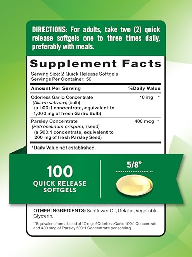 benefits of garlic and parsley