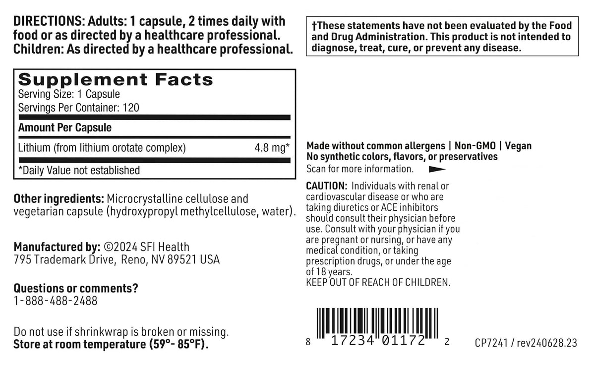 benefits of lithium orotate capsules