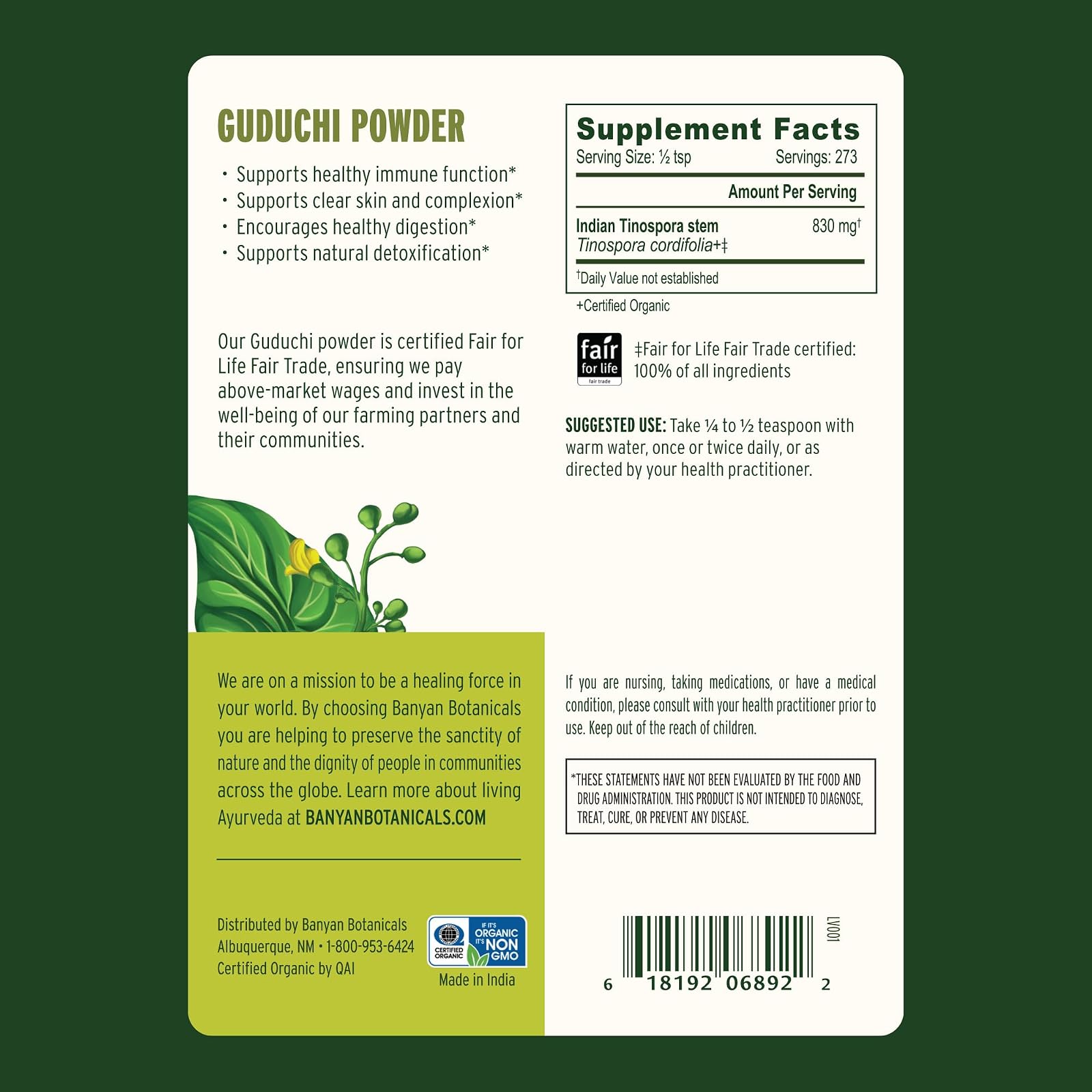 benefits of organic guduchi powder