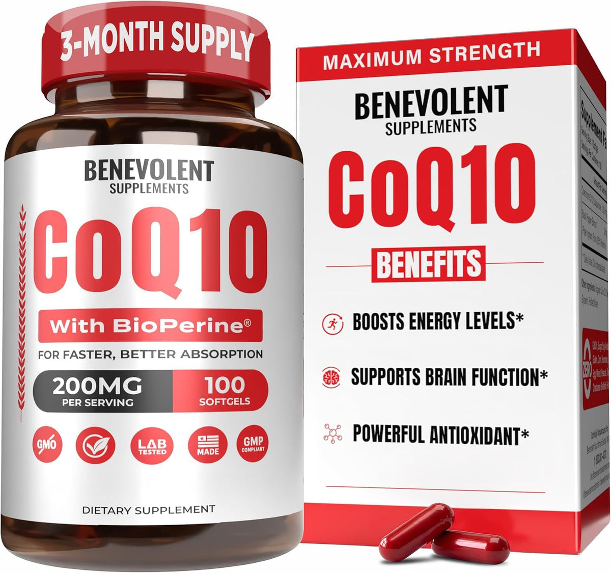 Benevolent CoQ10 200 mg benefits