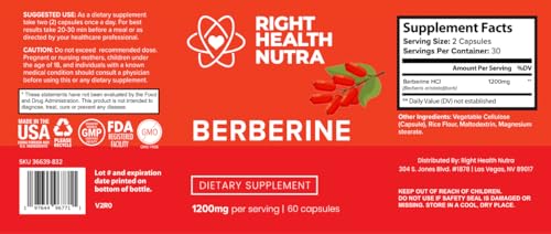 Berberine 1200mg for fighting free radicals
