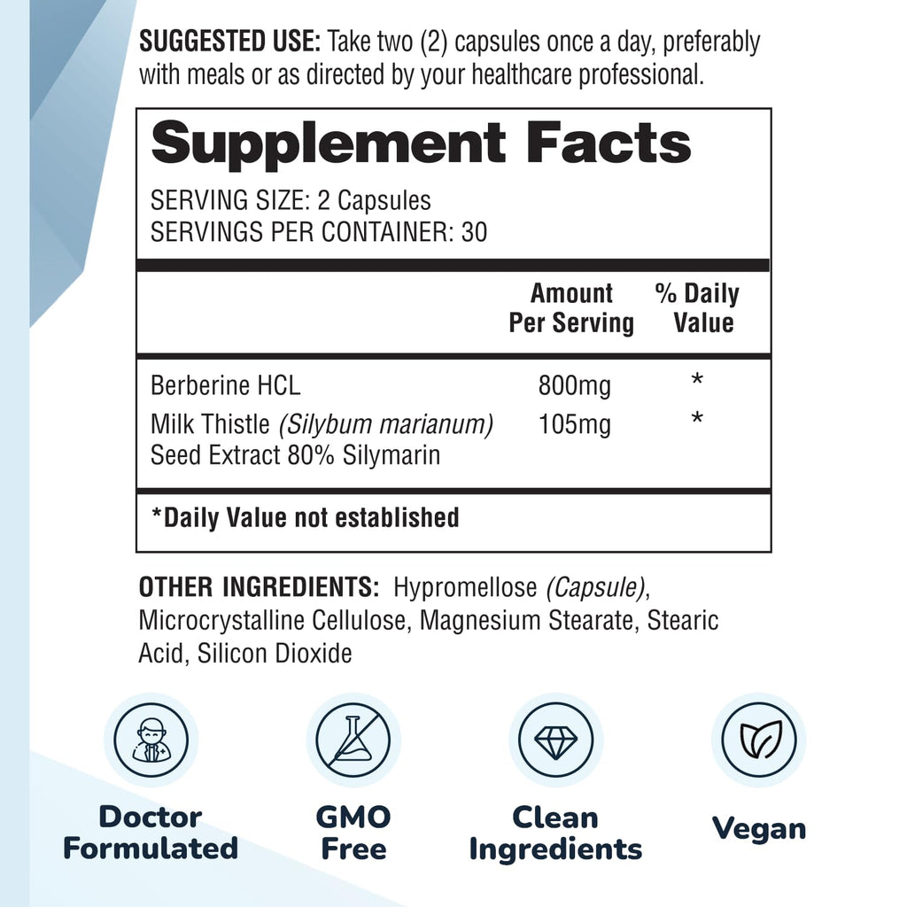 Berberine and milk thistle for wellness