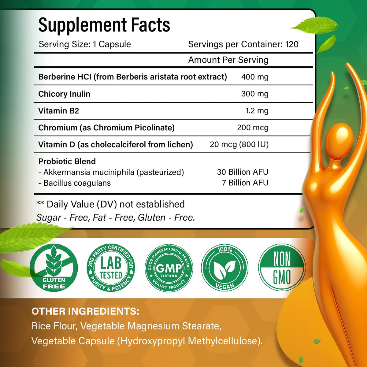 Berberine capsules for gut support