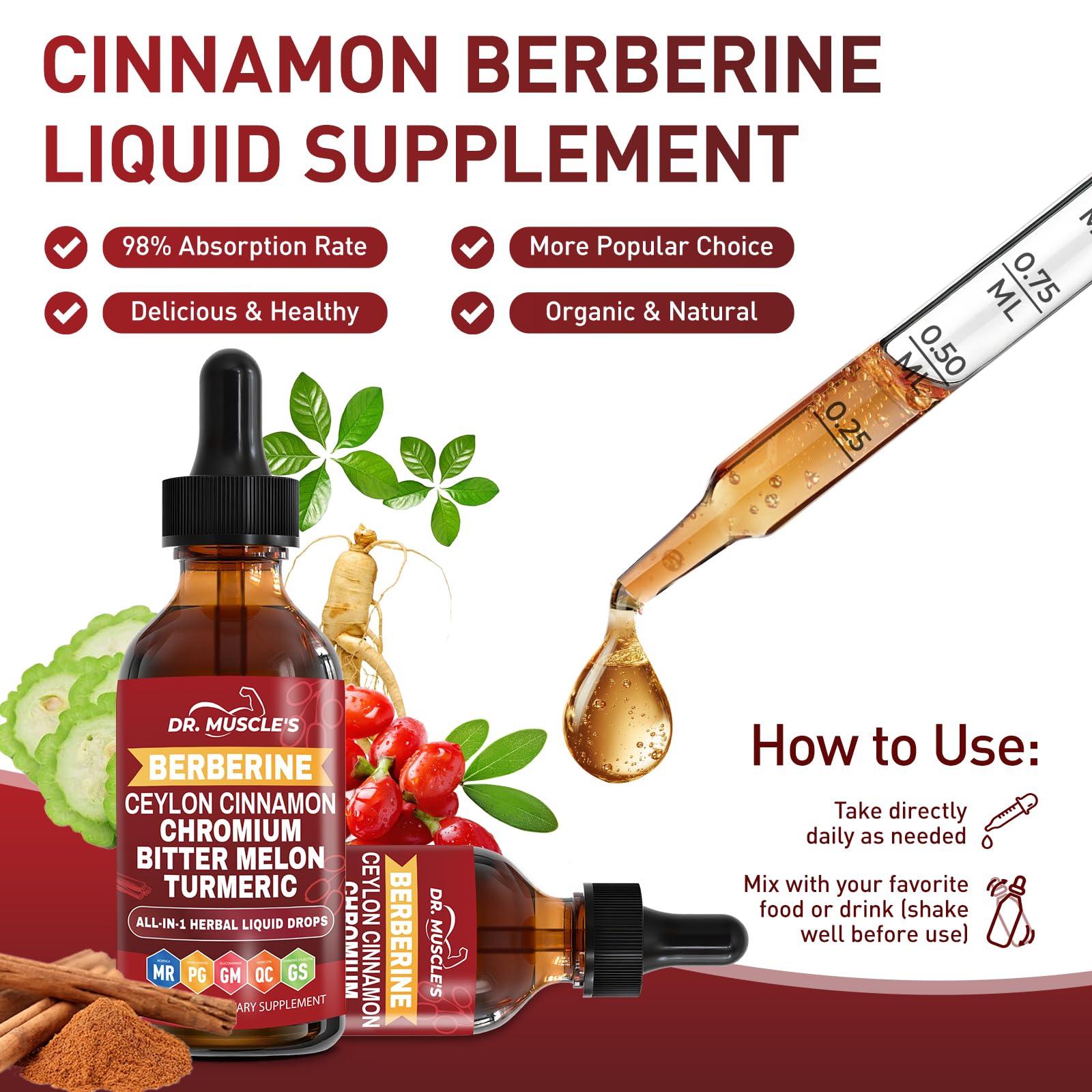 Berberine drops for metabolic support