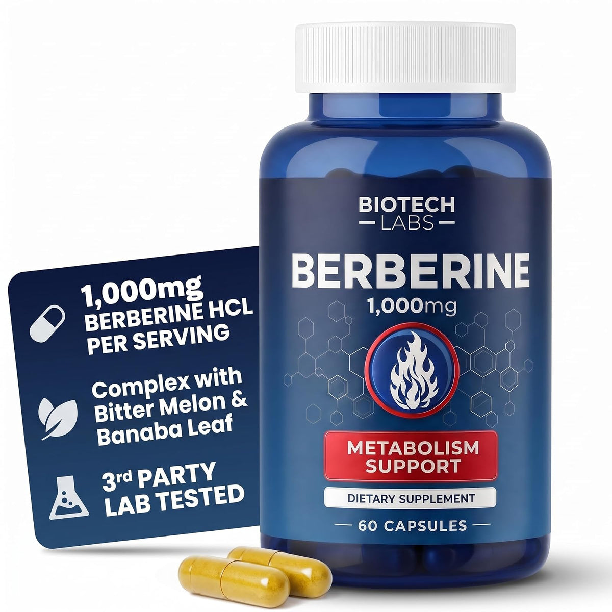 Berberine HCl 1000 mg capsules