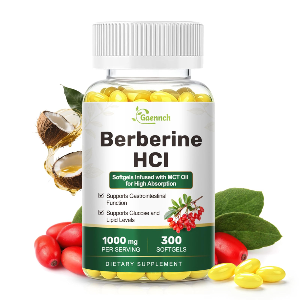 Berberine HCl 1000 mg softgels