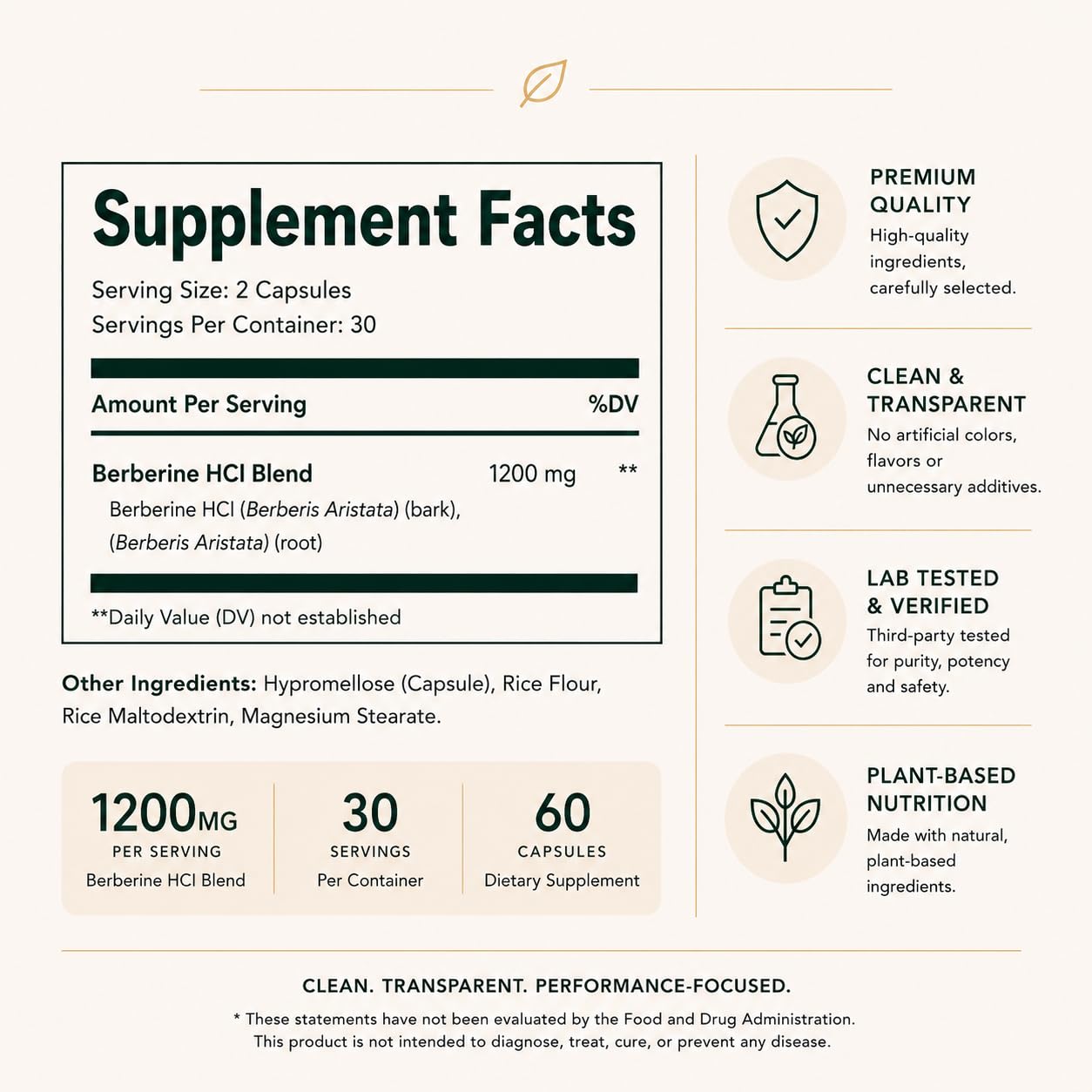 Berberine HCl for blood sugar balance