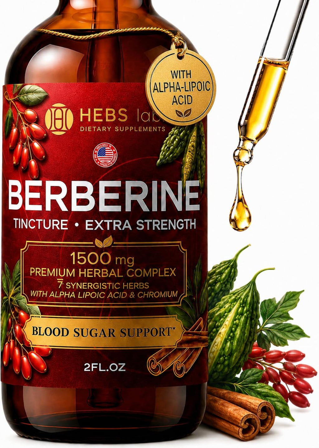 Berberine HCL herbal supplement drops