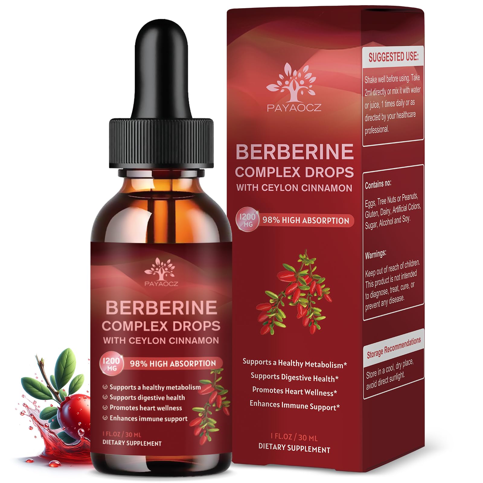 Berberine HCL liquid drops Canada