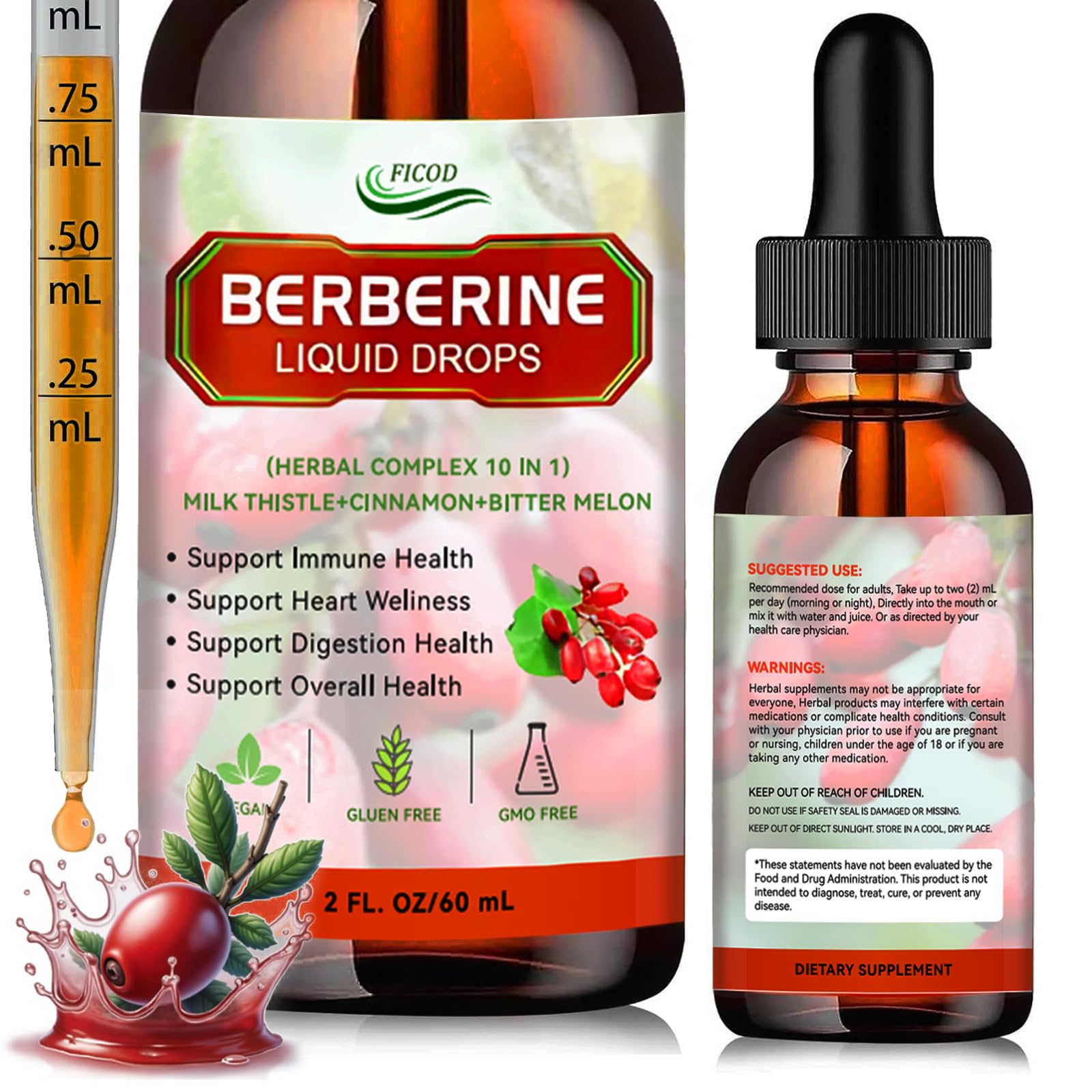 Berberine liquid drops for immunity