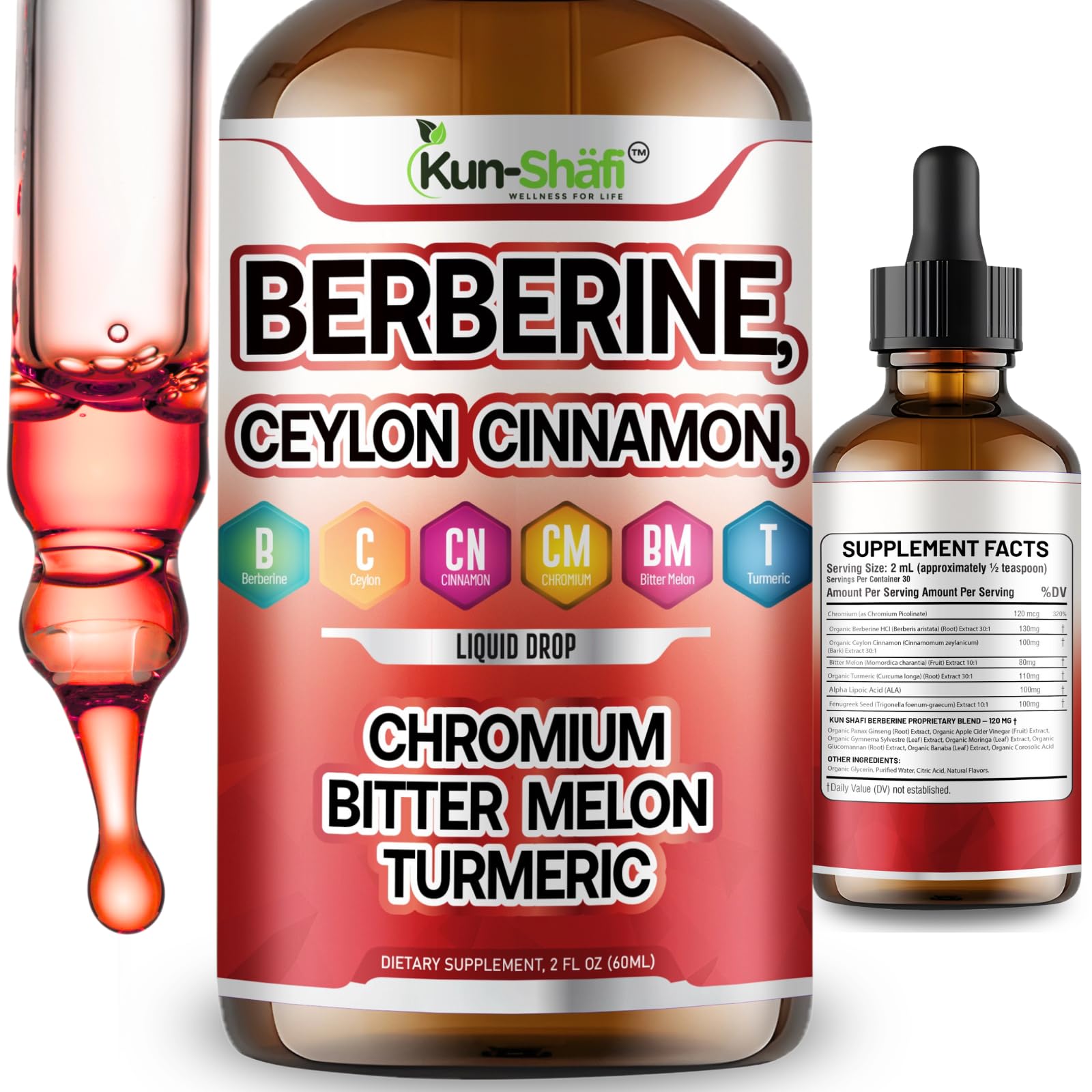 Berberine liquid drops for wellness