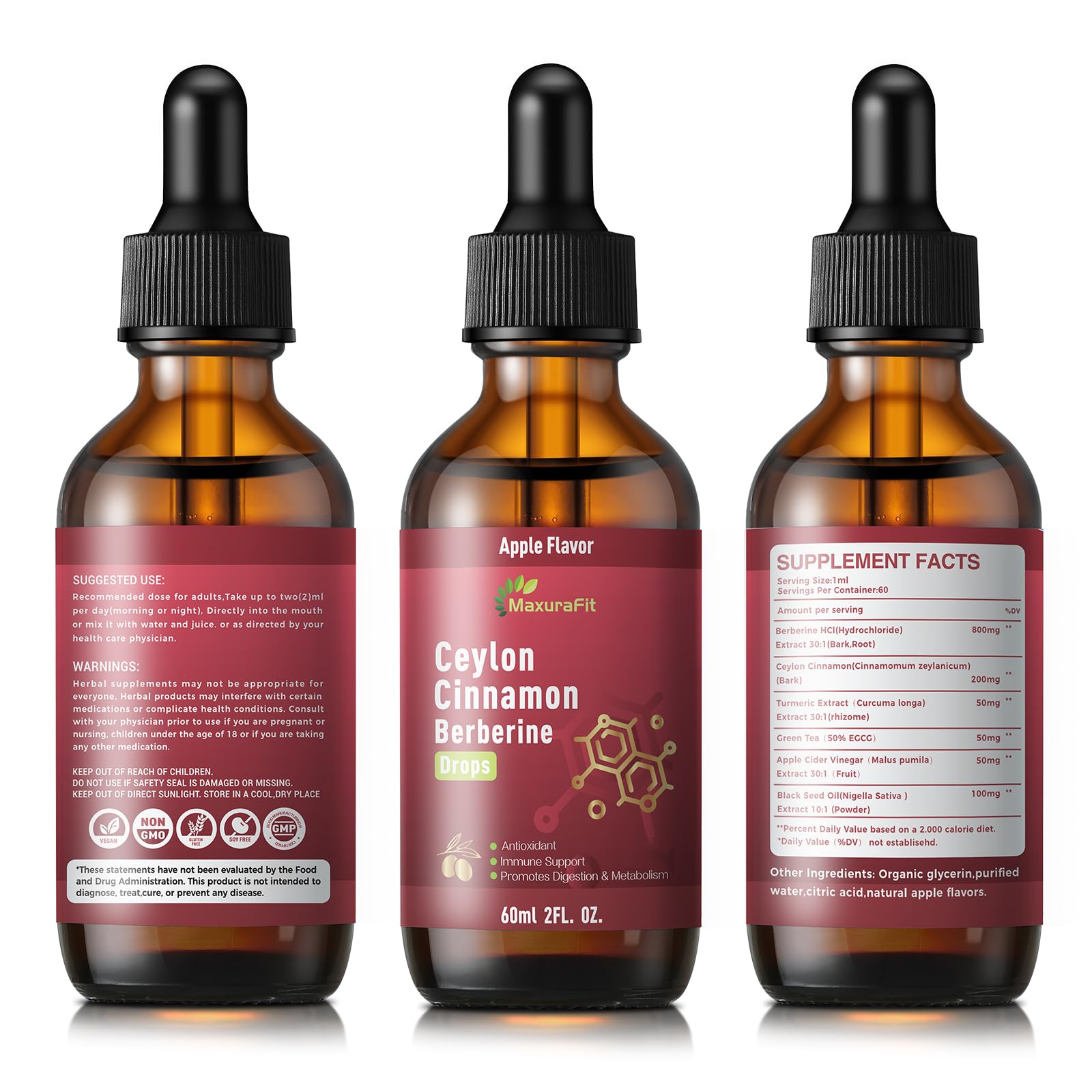 Berberine liquid for metabolic support