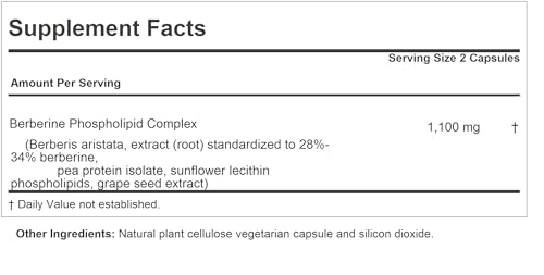Berberine phospholipid complex for energy support