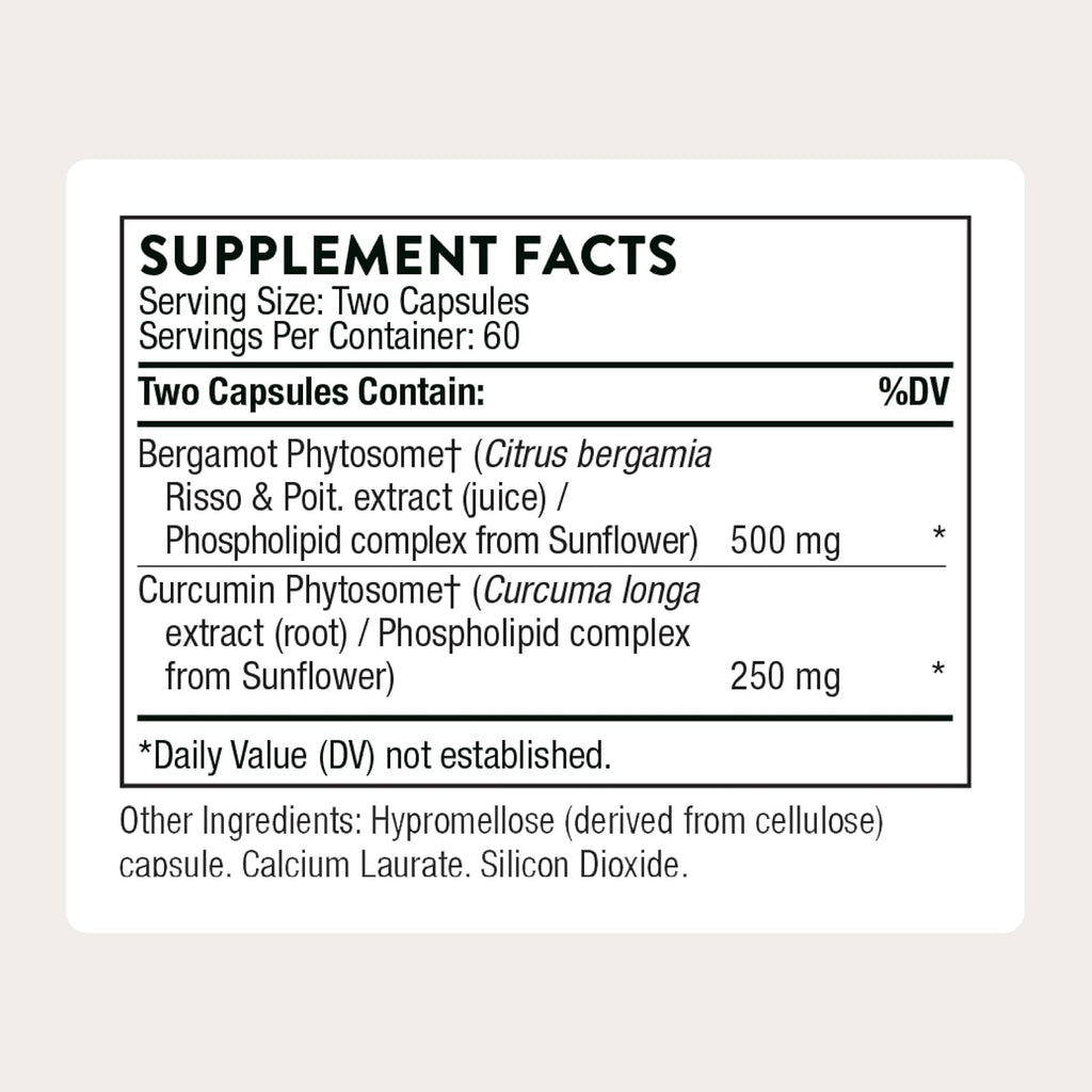 Bergamot and curcumin supplement benefits