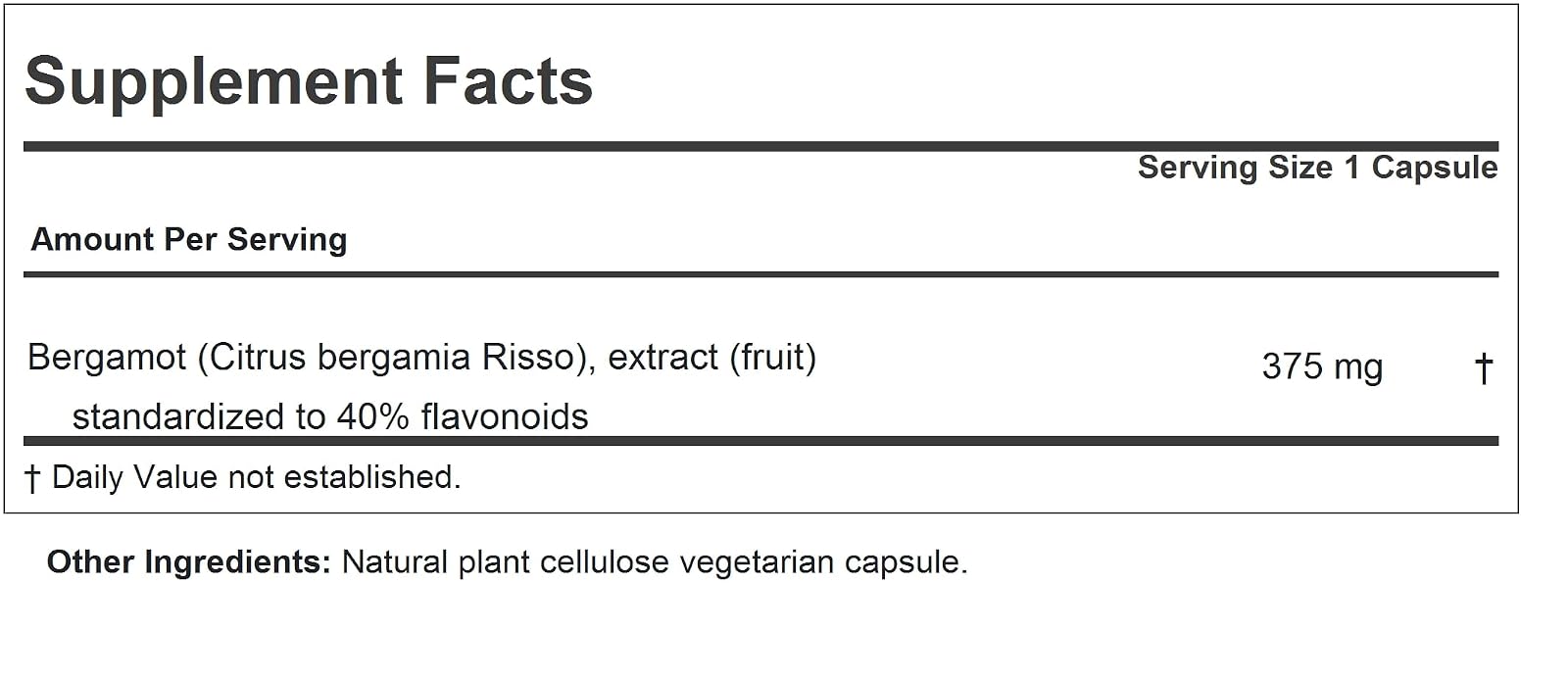 Bergamot capsules for cholesterol support