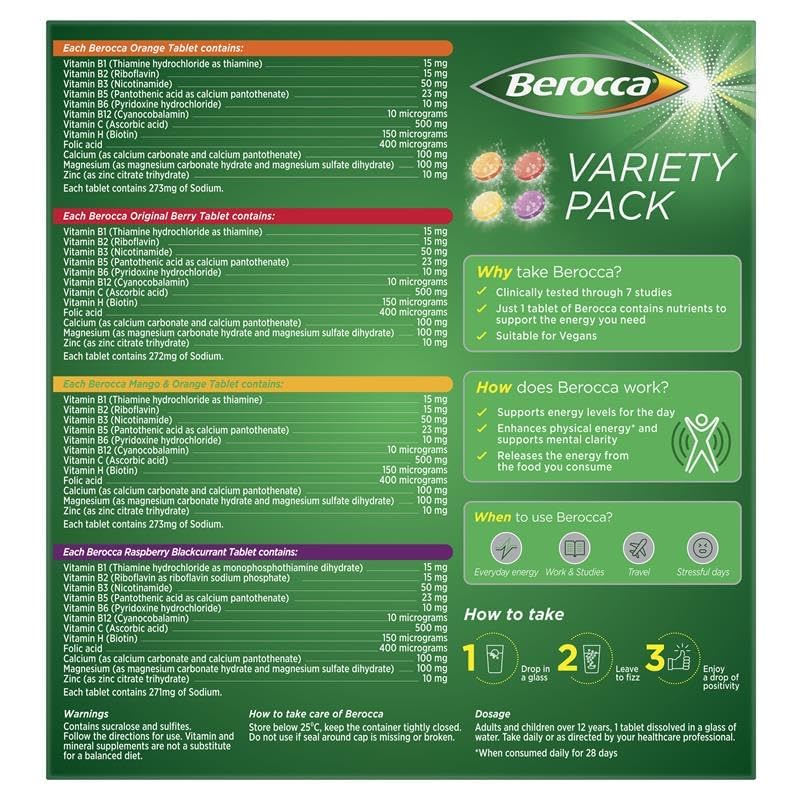 Berocca Energy variety pack for active lifestyle
