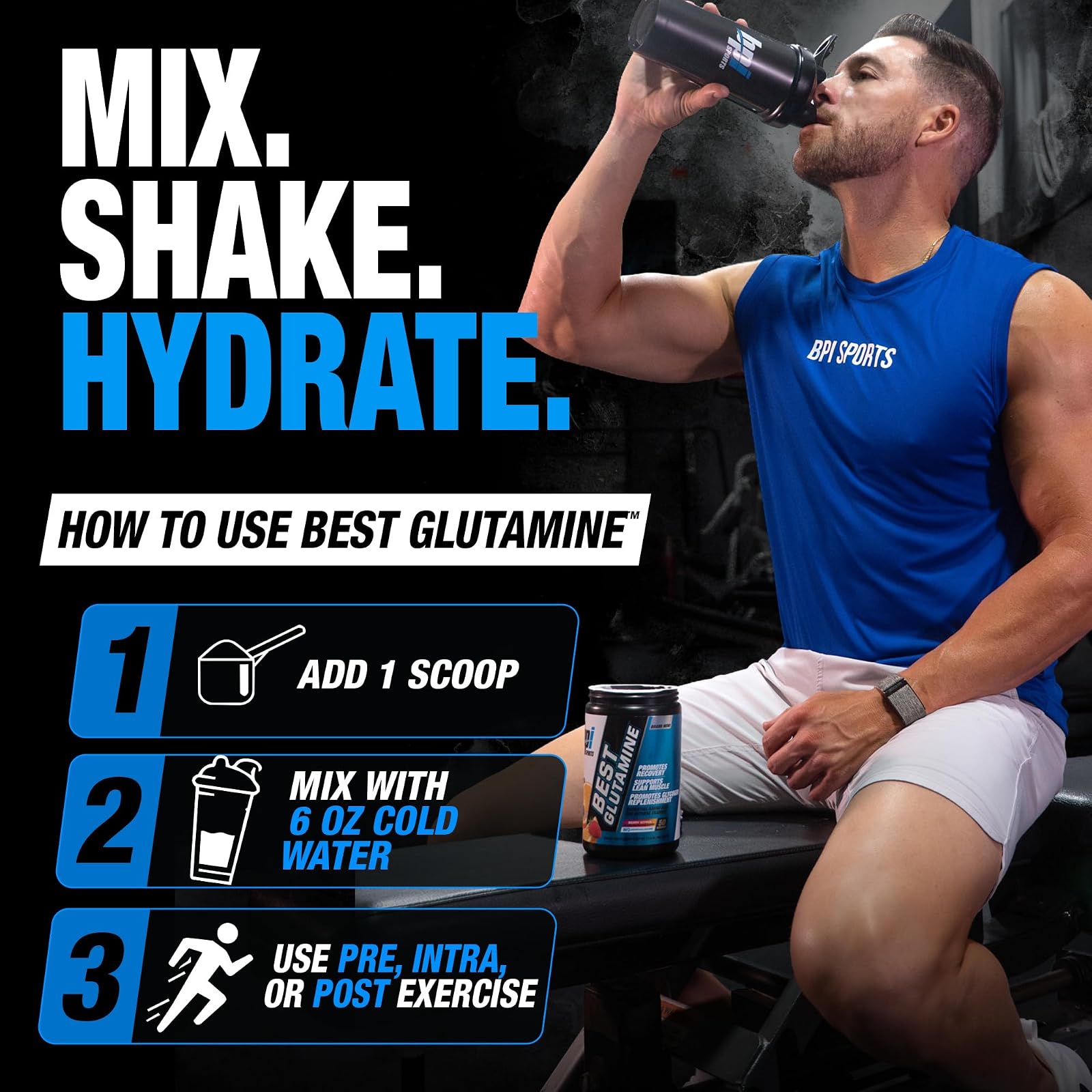Berry citrus l-glutamine powder for recovery