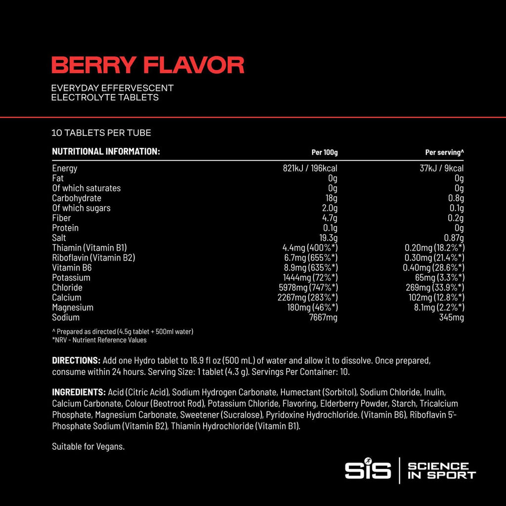 Berry electrolyte tablets for sports