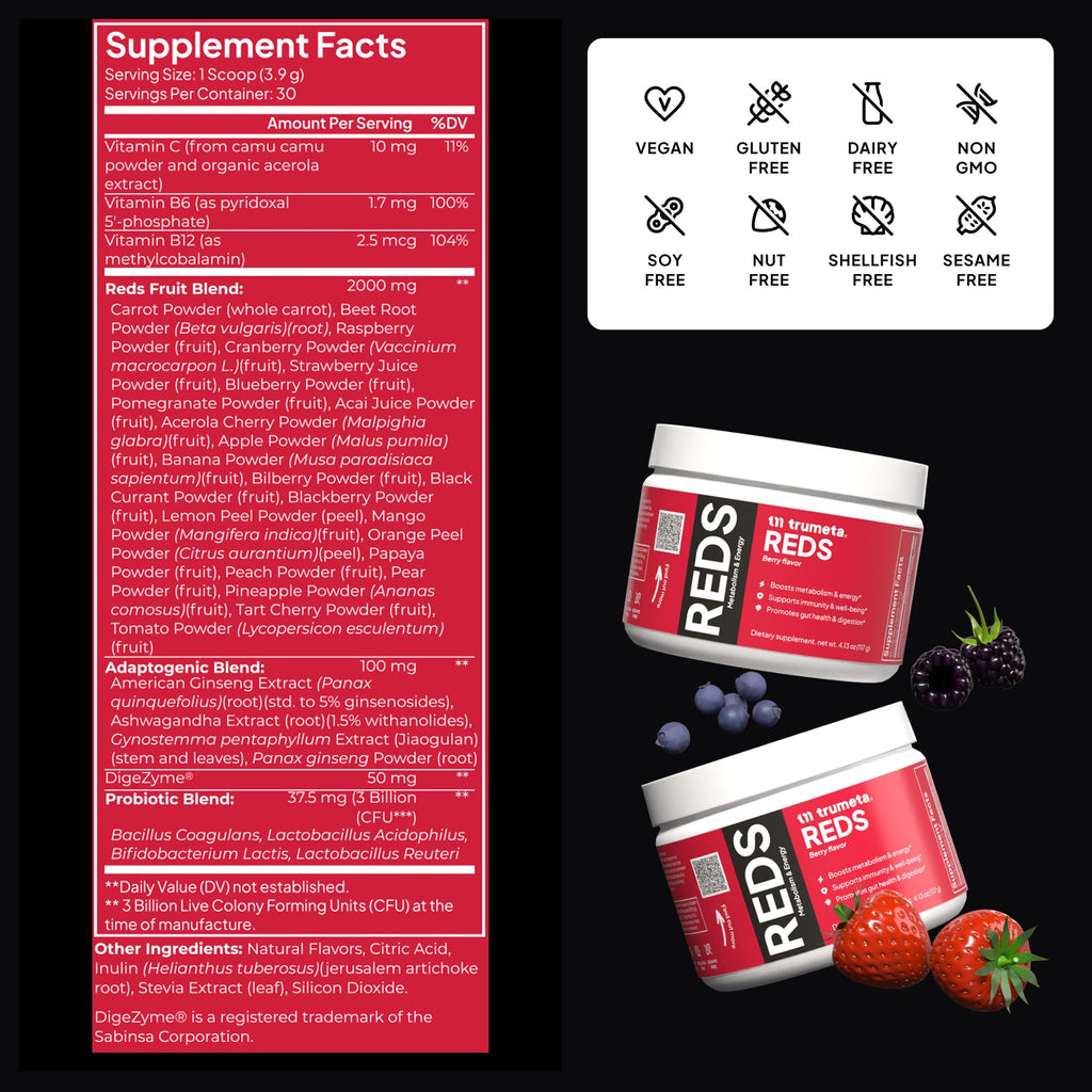 Berry flavor superfood blend for metabolism