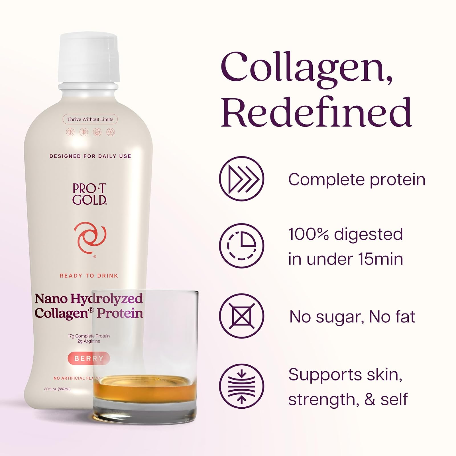 berry flavour collagen peptides drink